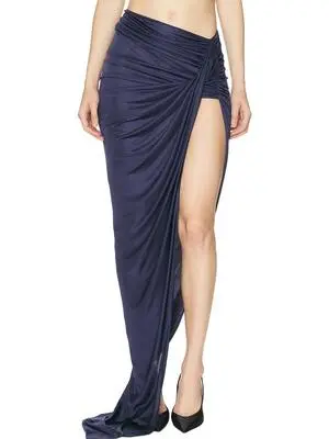 Atlein Draped Asymmetric Skirt - Abysse