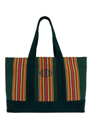 BODE Parakeet Stripe Tote Bag - Green Multi