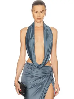Atlein Draped Circle Top Orage