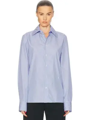 Saint Laurent Button-up Top - Bleu Blanc