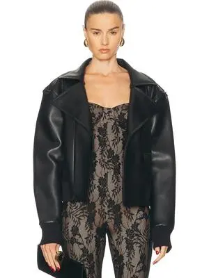 Norma Kamali Mini Moto Jacket - Black