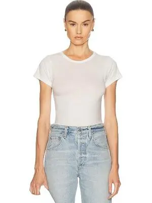 Eterne Fitted Crewneck Short Sleeve T-shirt - Ivory