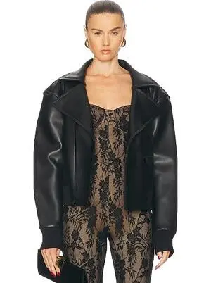 Norma Kamali Mini Moto Jacket - Black
