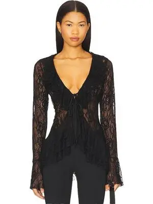MORE TO COME Alisia Top - Black Lace