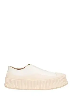 JIL SANDER Lambskin Flatform Sneakers - Off White