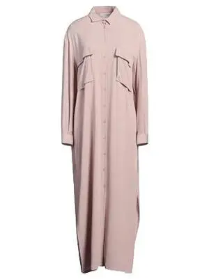 Fabiana Filippi Acetate & Silk Maxi Shirt Dress - Light Brown