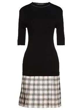 Maje Mini Dress With Tartan Pattern - Black