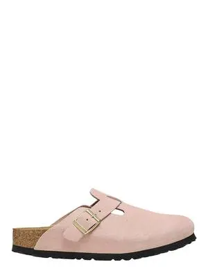 BIRKENSTOCK Boston Suede Clogs - Light Rose