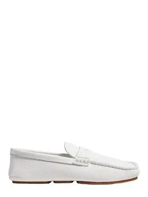 Khaite Billy Loafer In Pebbled Leather Optic White