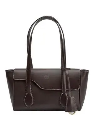 ATP ATELIER Eira Grained Leather Shoulder Bag - Walnut,contrast Stitch