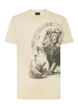 BILLIONAIRE Lion-print T-shirt - Neutrals