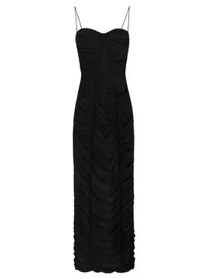 Dolce & Gabbana Ruched Midi Dress - Black