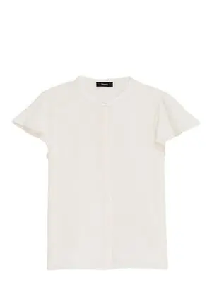 Theory Ruffle-sleeve Silk Top - Ivory