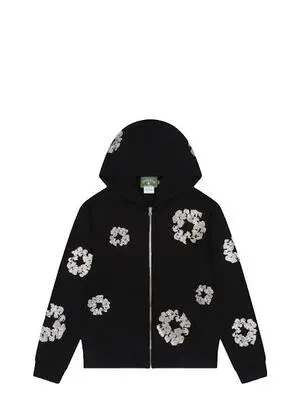 DENIM TEARS Cashmere Cotton Wreath Zip Hoodie - Black