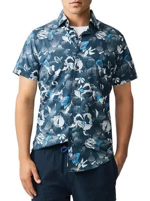 Rodd & Gunn Fairhall Short Sleeve Sports Fit Shirt - Twilight