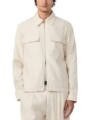 Nn07 Nn07 Alban Zip-Up Linen Blend Jacket Ivory