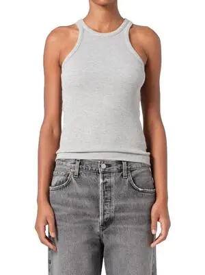 AGOLDE Rayne Rib Tank - Grey Heather