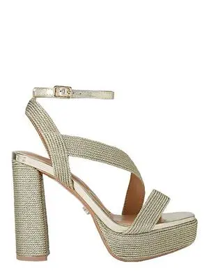 Carvela Gala Jewel-embellished Woven Platform Sandal - Gold