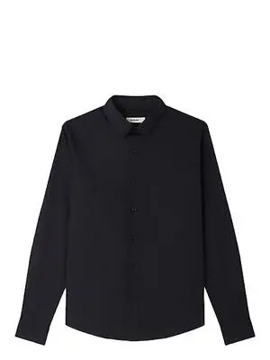 Sandro Classic Long-sleeve Cotton-blend Shirt - Black