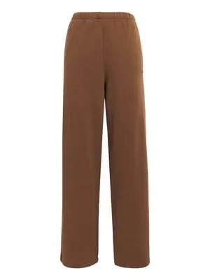 SKIMS Cotton-Blend Fleece Straight Sweatpants Brown