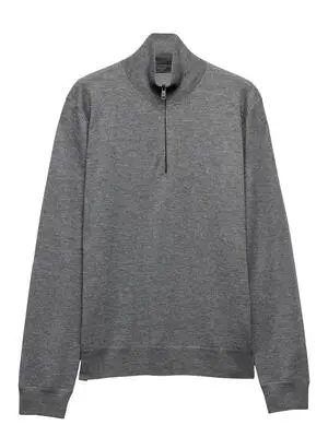 Prada Cashmere-silk Quarter-zip Sweater - Grey