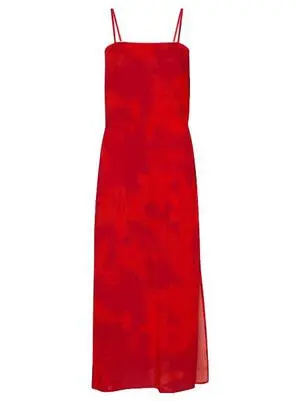 Vilebrequin Long Viscose Flower Power Dress - Red