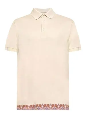 Etro Paisley-trim Polo Shirt - Neutrals