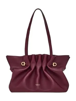 FERRAGAMO Nappa Leather Shoulder Bag - Violet