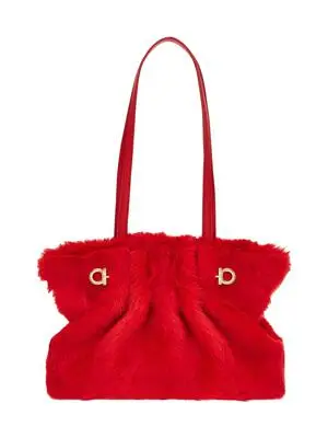 FERRAGAMO Ferragamo Soft Shoulder Bag Red