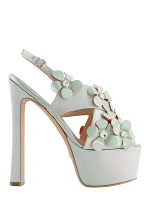 Giambattista Valli Floral-appliqué Sandals - Green