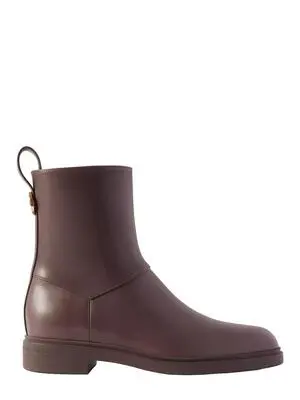 Loro Piana Kilda Paneled Leather Ankle Boots - Brown