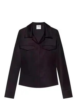 COURREGES Satin Shirt - Black