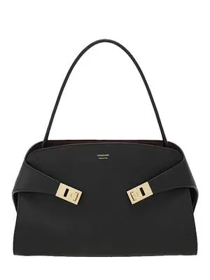 FERRAGAMO Hug Leather Handbag - Nero