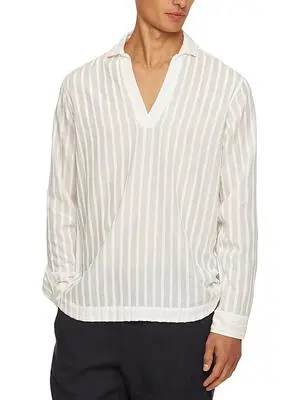 Orlebar Brown Ridley Tonal Chenille Stripe Shirt - White