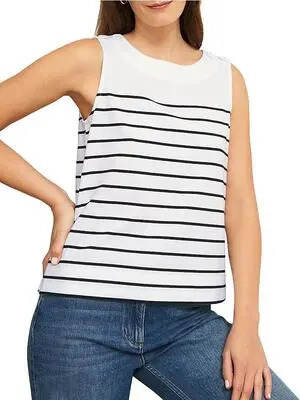HOBBS LONDON Maddy Striped Top - White Navy