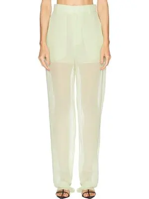 Blumarine Sheer Straight Leg Trousers - Nile Green