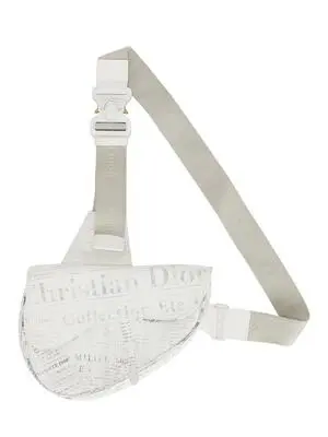 Dior Newspaper Saddle Bag - White