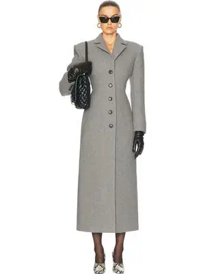 EAVES Yaron Manteco Wool Coat - Light Grey