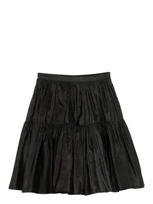 Valentino Garavani Taffeta Silk Tiered Skirt - Black