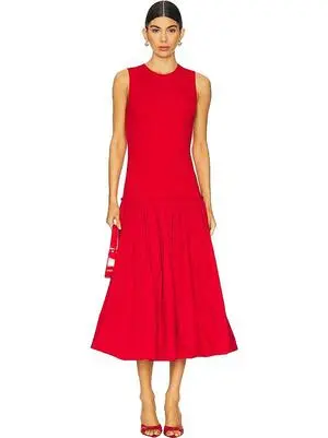 SIMONMILLER Yanez Poplin Combo Dress - Cherry Red