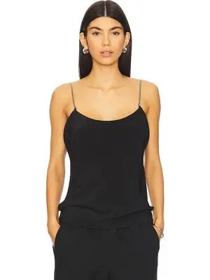 ST. AGNI Fine Chain Silk Cami Top - Black