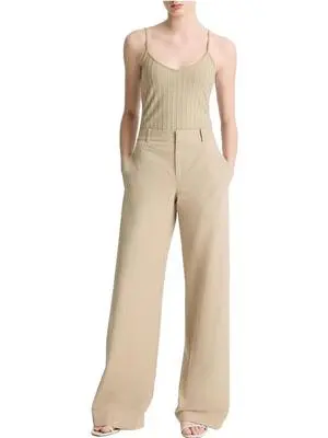 VINCE Vince Cotton Low-Rise Wide-Leg Pant
