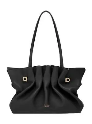 FERRAGAMO Nappa Leather Shoulder Bag - Black