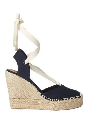 Ralph Lauren Canvas Wedge Espadrille - Blu Notte
