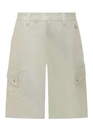 Off-White Linen Cargo Shorts - White