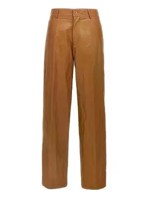 NUDE Leather-effect Trousers - Brown