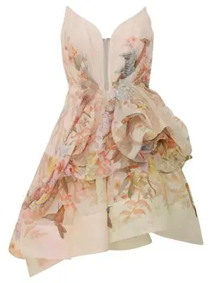 Zimmermann Illuminate Mini Dress - Neutrals