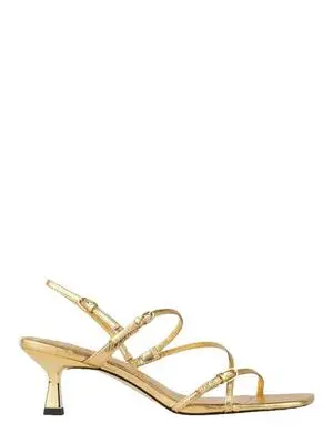 Sandro Strappy Patent Leather Sandals - Gold
