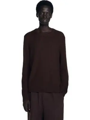 Sandro Textured Knit Sweater - Chocolate