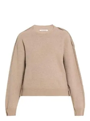 AISLING CAMPS Sculpted Merino Wool Pullover - Sand